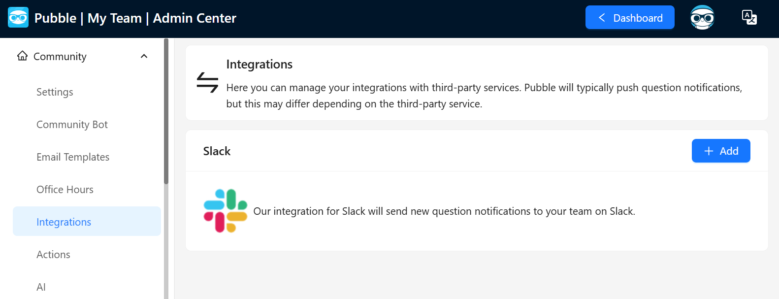 Pubble Help Center - Integrations
